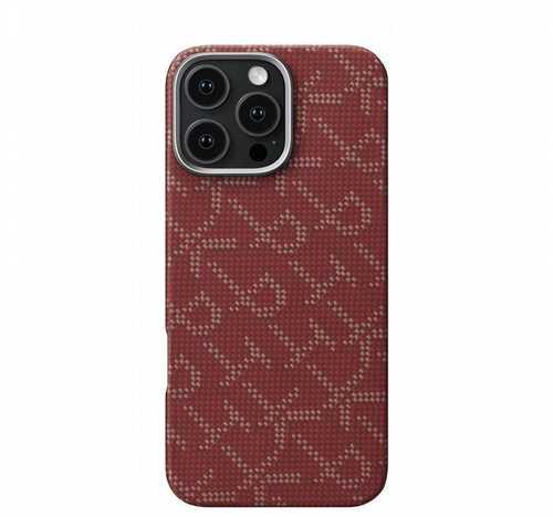 Чехол Pitaka на iPhone 16 Pro Max Monogram красный