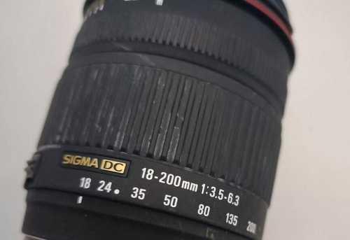 Объектив Sigma 18-200mm F 3,5-6,3 Sony A-mount б/у