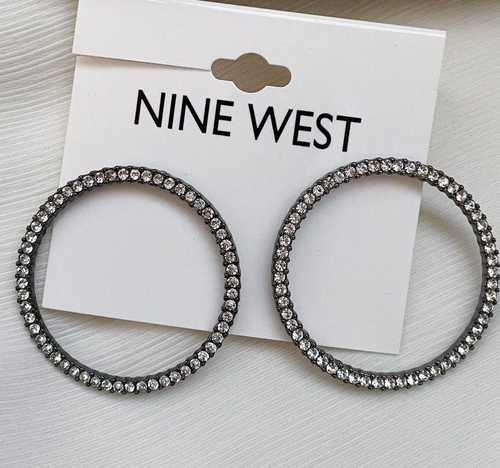 Новые серьги Nine West круглые в стразах ориг