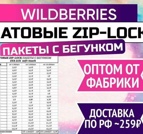 Пакеты зип лок слайдер