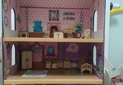 Домик кукольный с мебелью