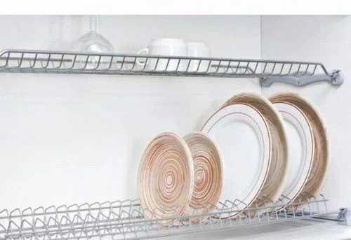 Сушилка для посуды 2х уровневая (400 мм) серая