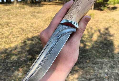 Охотничий нож Боец из дамасской стали в 950 слоев