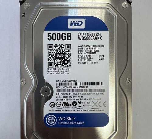 Жесткий диск 500гб WDC WD5000aakx-00erma0 500,1 GB