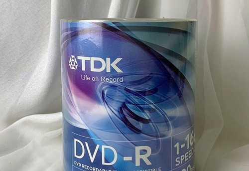Болванки 100 штук TDK DVD-R 4.7Gb 1-16x speed