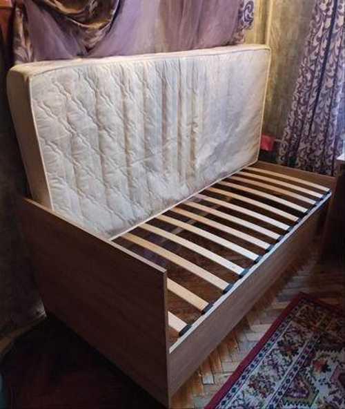 Односпальная кровать с ящиками икеа 90х200 матрасом
