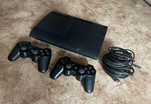 Sony PS3 superslim 500 Gb прошитая + 2 геймпада