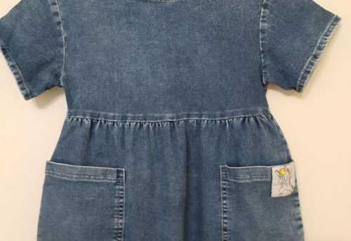 Платье джинсовое для девочки, размер 128