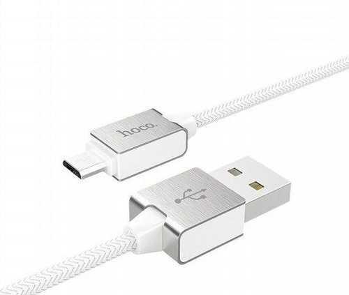 Кабель USB-Micro USB hoco U49 Refined 2.4A 1.2м бе