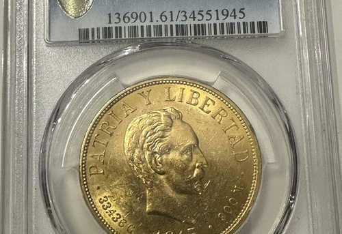 Золотая монета Куба pcgc MS 61 1915 год