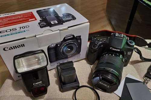 Зеркальный фотоаппарат canon eos 70d (w), вспышка