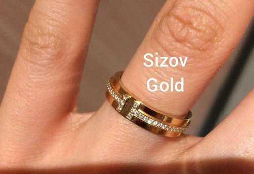 Золотое кольцо Tiffany 6.6 гр 0.35 ct