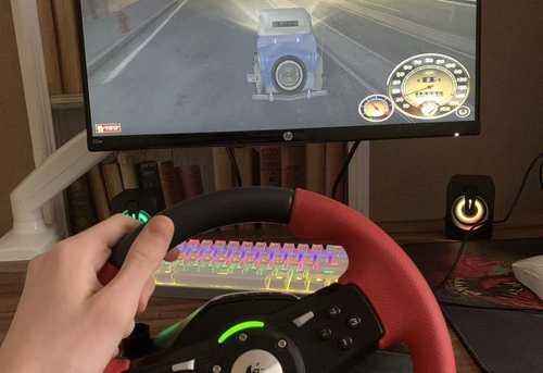 Игровой руль logitech driving force gt с педалями