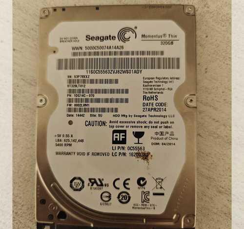 Жёсткий диск для ноутбука Seagate 320gb