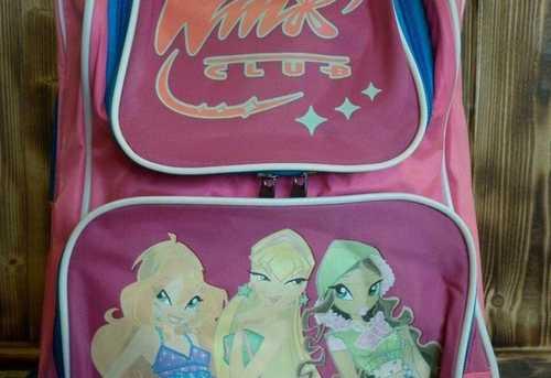 Новый легкий розовый рюкзак для девочек "Винкс"