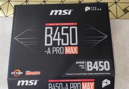 MSI AM4 B450 A PRO MAX + процессор 3.2Ghz + 8Gb