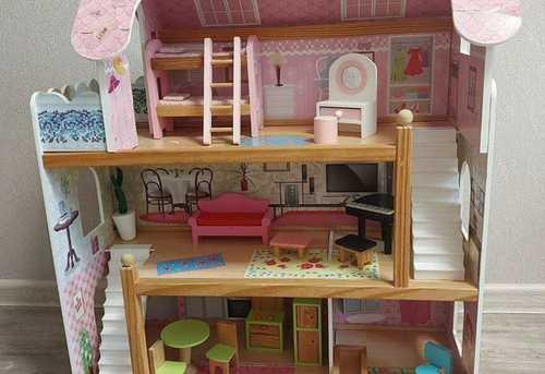 Домик кукольный с мебелью
