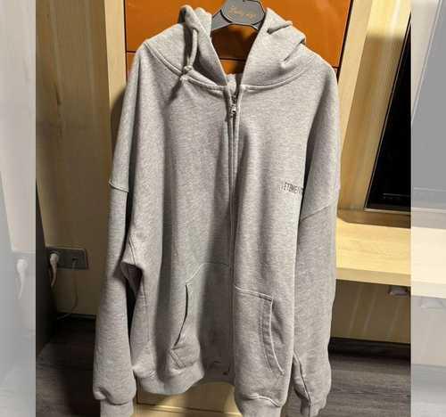 Зипка vetements серая zip-up grey базовая
