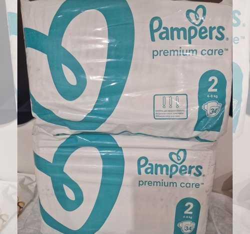 Подгузники pampers premium care 2, 62 шт