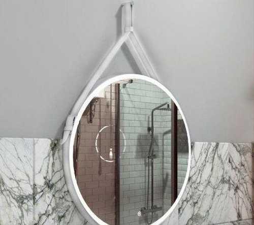 Зеркало круглое Art&Max Milan 65 белый ремень