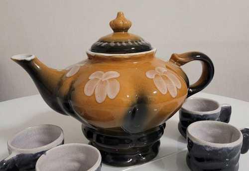 Керамический чайник с кружками СССР