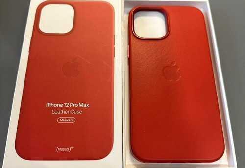 Чехол Apple Leather для iPhone 12 Pro Max (RED)