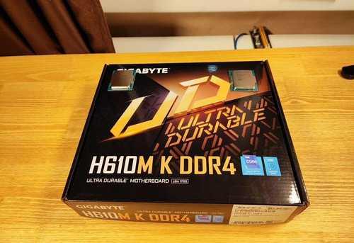 Комплект gigabyte H610M K + 12100F/12400F