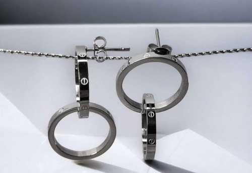 Серьги бижутерия cartier (картье)