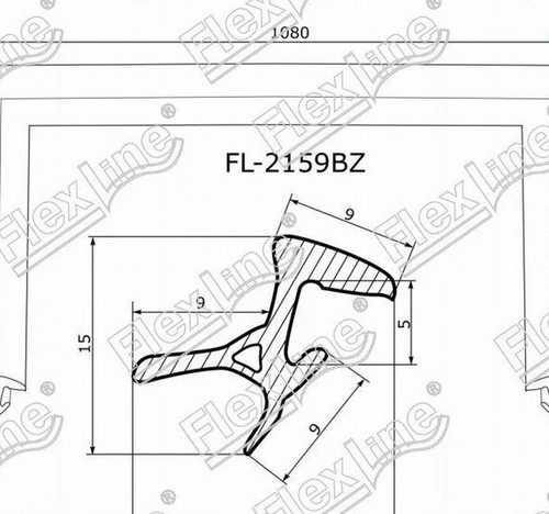 Уплотнитель лобового стекла flexline FL2159BZ