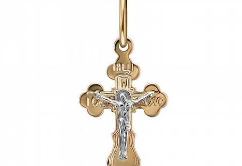 Подвеска-крест из комбинированного золота, Ювелиро