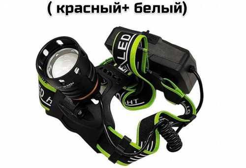 Фонарь налобный 2LED TG (красный+ белый. 3акб.) HT