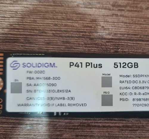 Ssd m2 pci e 4.0 512gb solidigm P41 Plus