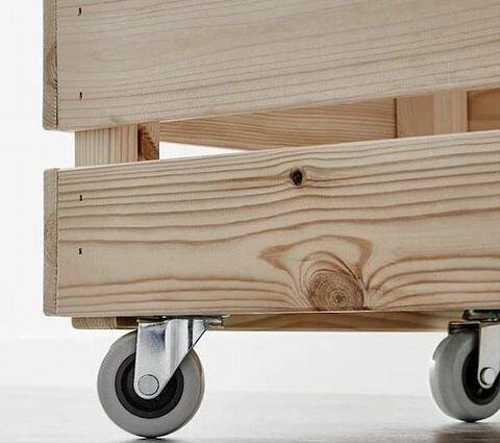 IKEA Sten 858.436.09 деревянный ящик на колесиках