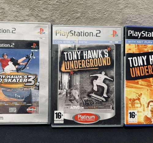 Tony Hawks Underground 1,2,Pro Skater 3 Ps2
