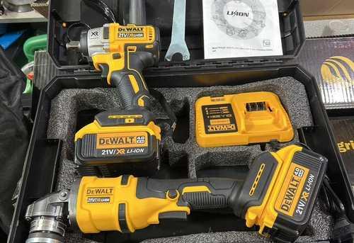 Аккумуляторный гайковёрт+болгарка dewalt набор2