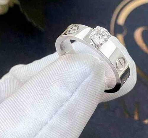 Cartier Love Solitaire кольцо, белое золото