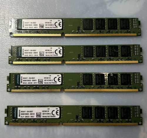 DDR3 8 гб Kingston KVR16N11/8, 4x8 гб, 1600 мгц