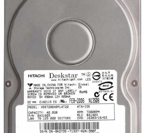 Жесткий диск Dell HDS728040plat20 41,1Gb 7200 IDE