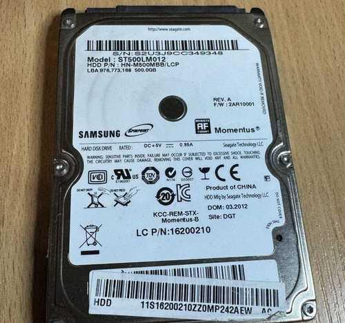 Жесткие диски ноутбука HDD 2.5 Seagate hgst 500GB