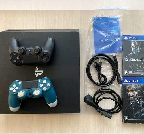 Sony Playstation 4 pro 1 tb + 4 игры