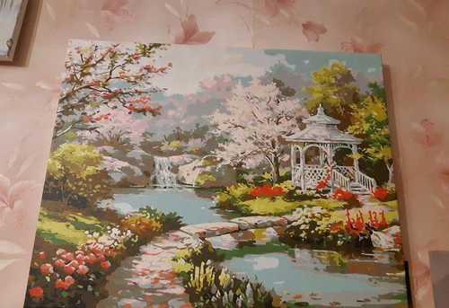 Картина,весна,сакура,цветы красиво