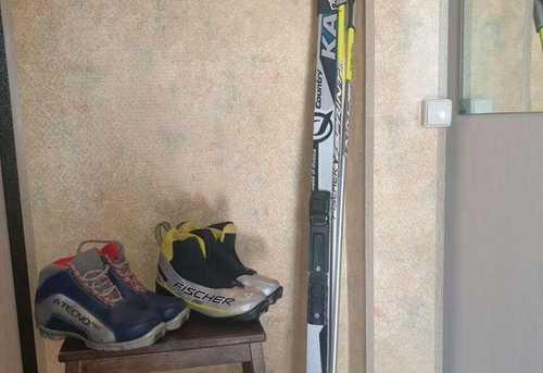 Палки для беговых лыж 130см ботинки лыжи 150