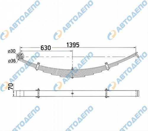 Рессора в сборе, задняя, 7 листов hino ranger хино