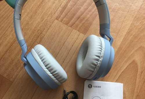 Наушники Cat Ear Headphones Голубые,беспроводные