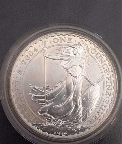 Великобритания, 2 фунта 2004, серебро 1 унция 999п
