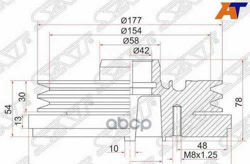 Шкив коленвала toyota land cruiser 1hdft/1HZ 95