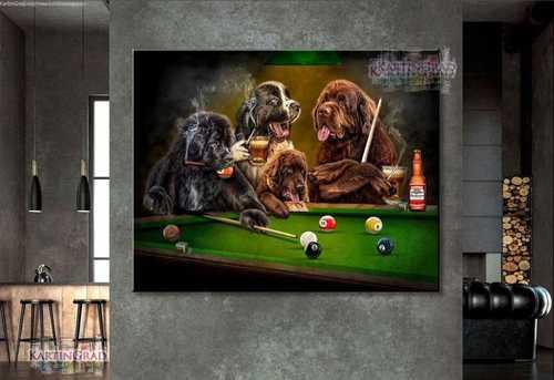 Картина "собаки играют в покер/ бильярд" / Арт 75