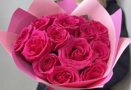 15 розовых роз Эквадор букет доставка