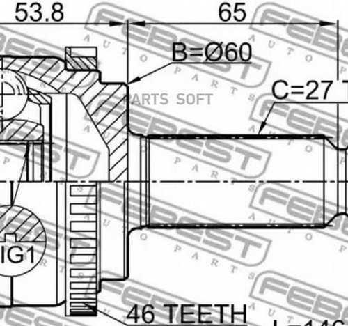 ШРУС внешний KIA soul 08- 2210-soula46 2210soula46