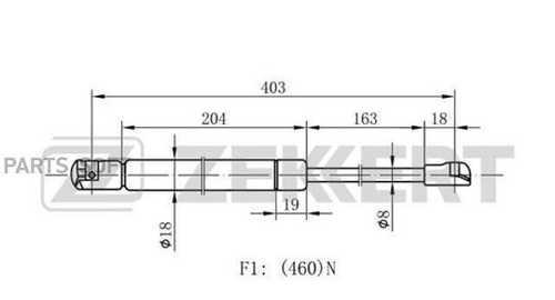 Zekkert GF1352 Амортизатор капота zekkert GF1352 V